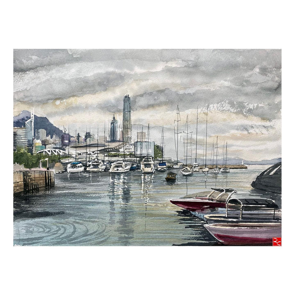 RICHARD CROSBIE ART A5 Art Print - CWB Typhoon Shelter - The Tree ...