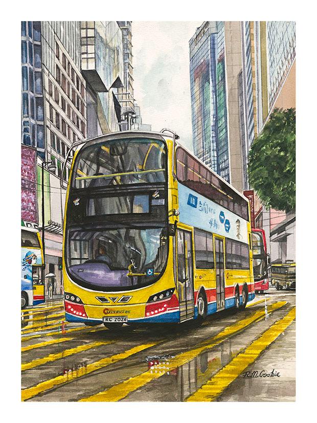 RICHARD CROSBIE ART A6 Postcard - CityBus - The Tree Stationery & Co ...