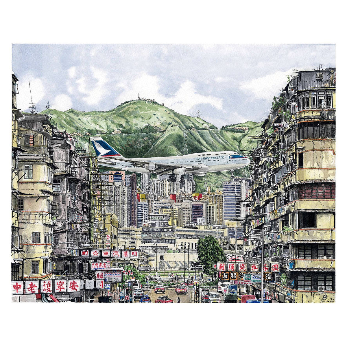 RICHARD CROSBIE ART A5 Art Print - Kai Tak - The Tree Stationery & Co ...