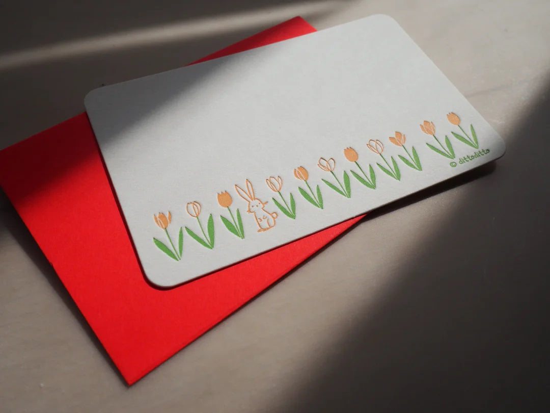 DITTO DITTO Rabbit x Tulips Mini Card - The Tree Stationery & Co. – The ...